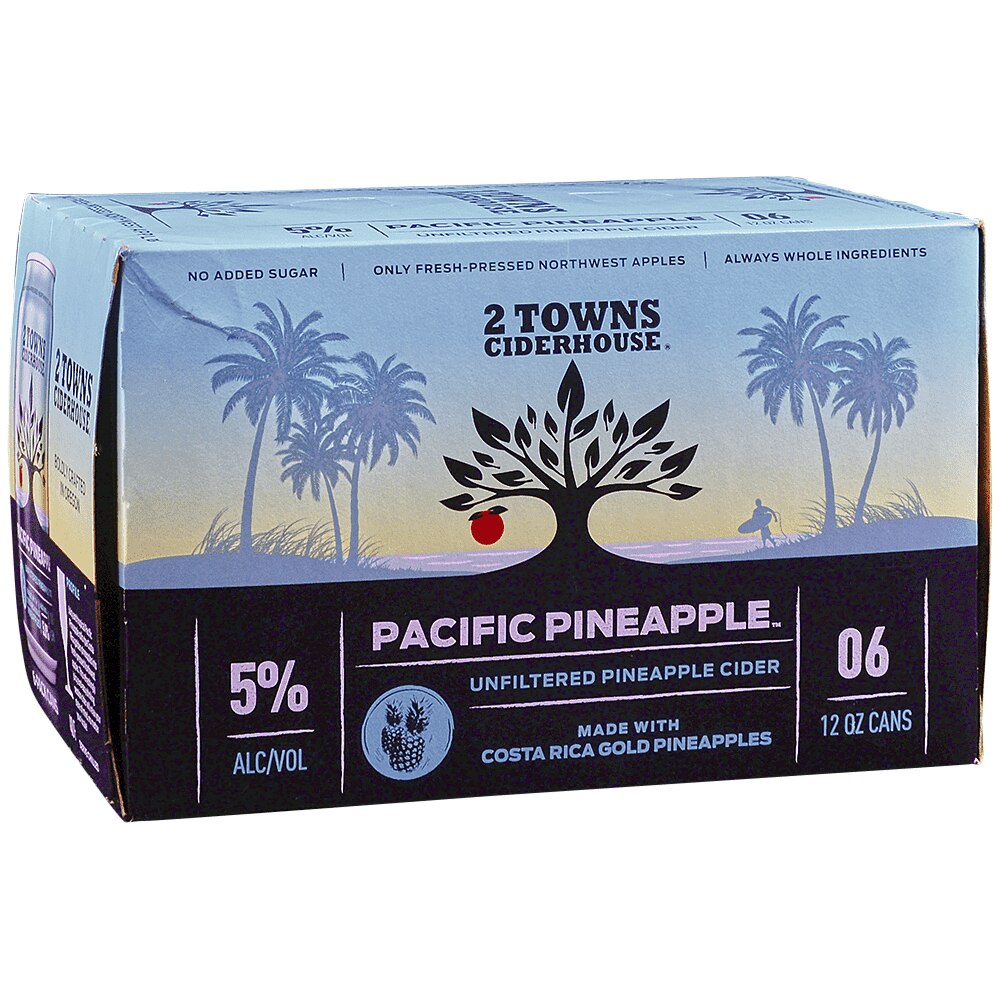 2 Towns Sidekick NA Pacific Pineapple 6pk 12 oz Cans - Applejack