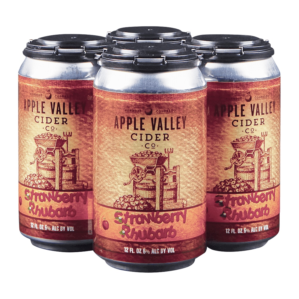 Apple Valley Cider Strawberry Rhubarb 4pk 12oz Cans - Applejack