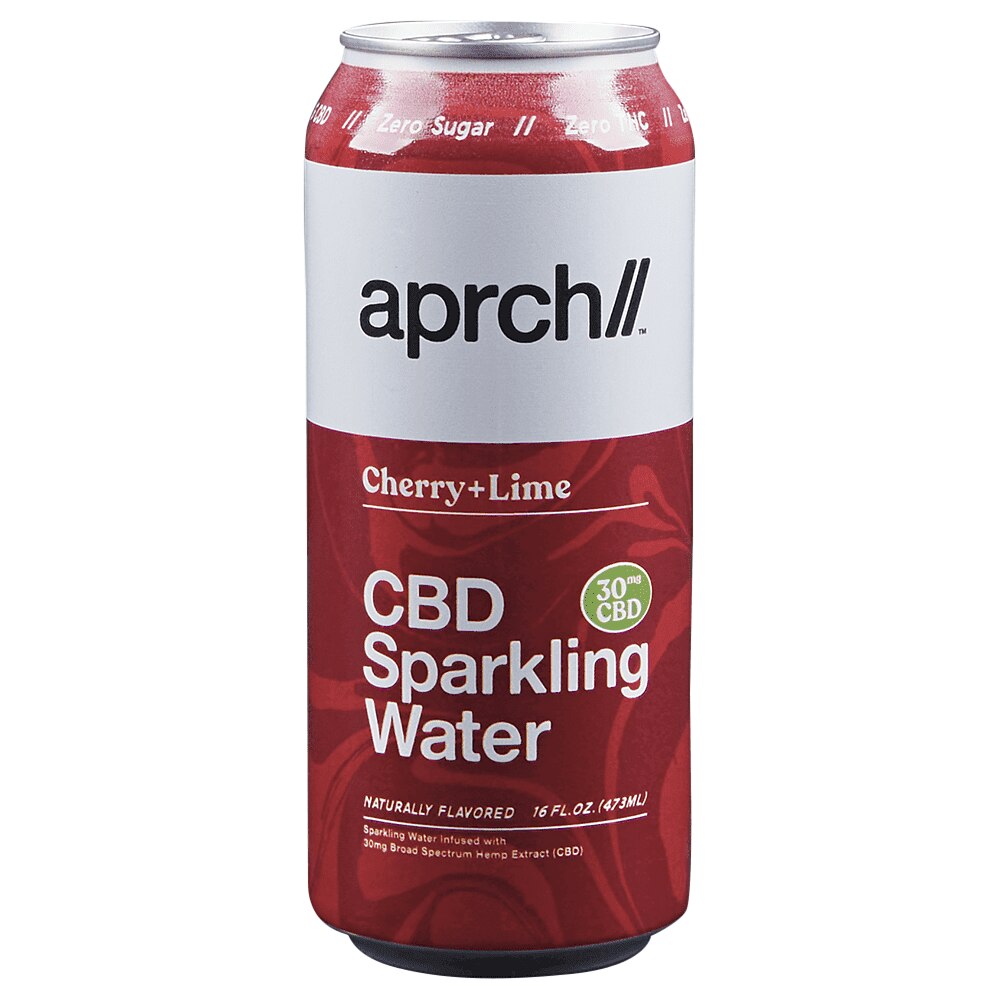 Aprch Cherry+Lime CBD Sparkling Water 16 oz Cans - Applejack