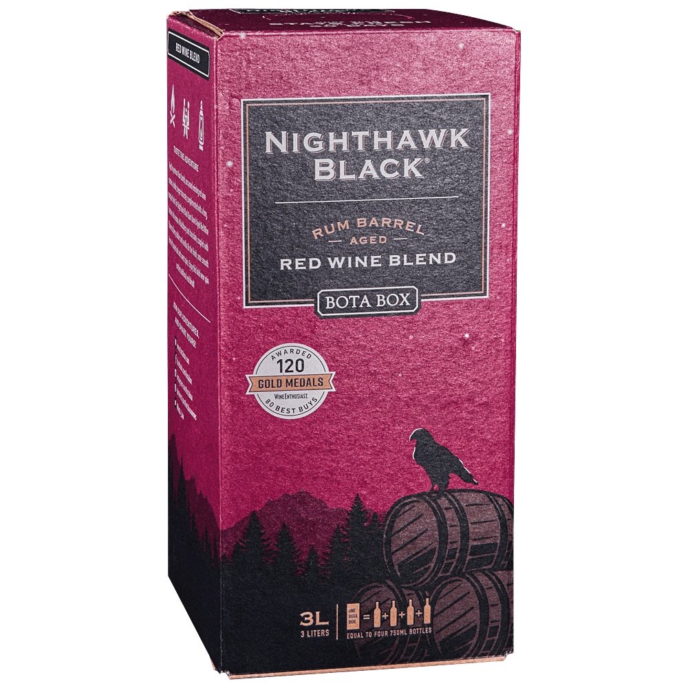 Bota Box Nighthawk Black Red Wine Rum Barrel Box 3.0 L -Applejack
