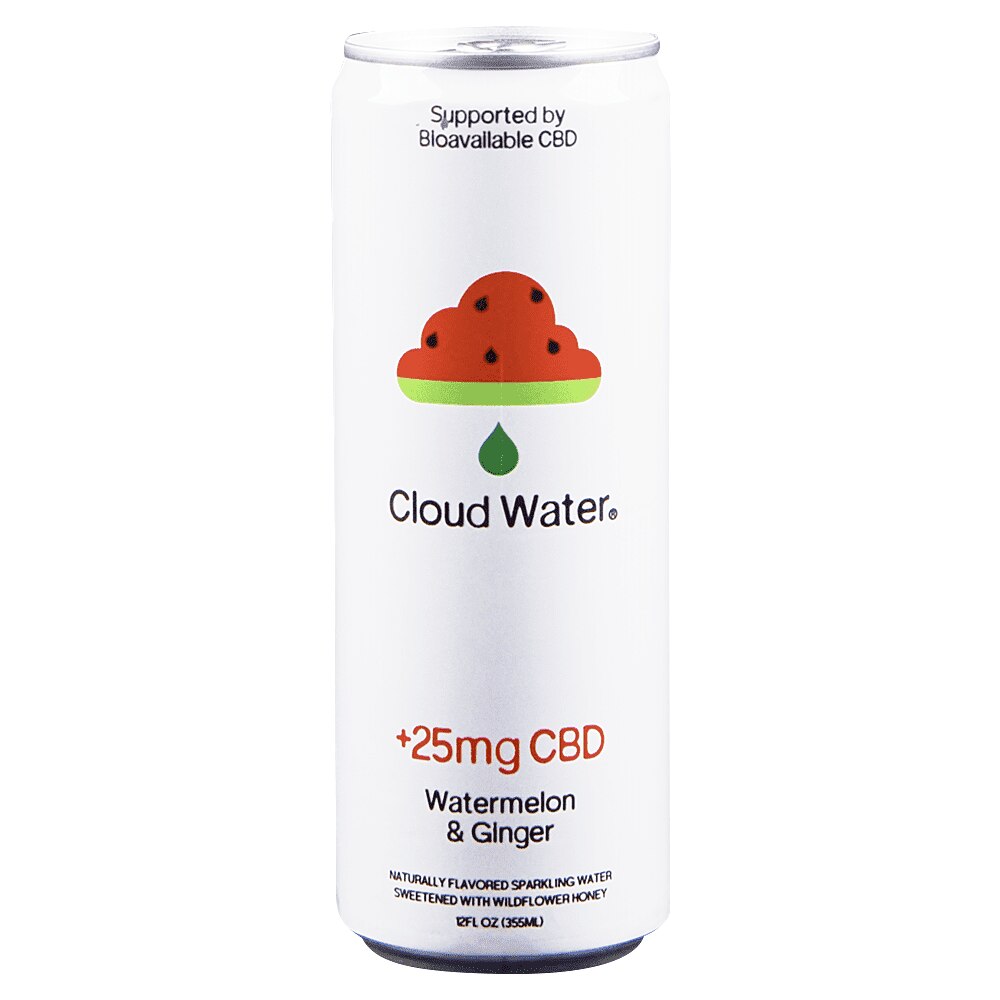 Cloud Water Watermelon Ginger CBD 12oz Cans - Applejack