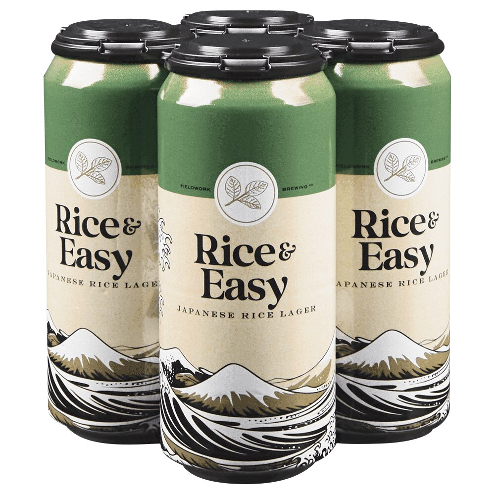Fieldwork Rice and Easy Japanese Lager 4pk 16 oz Cans - Applejack