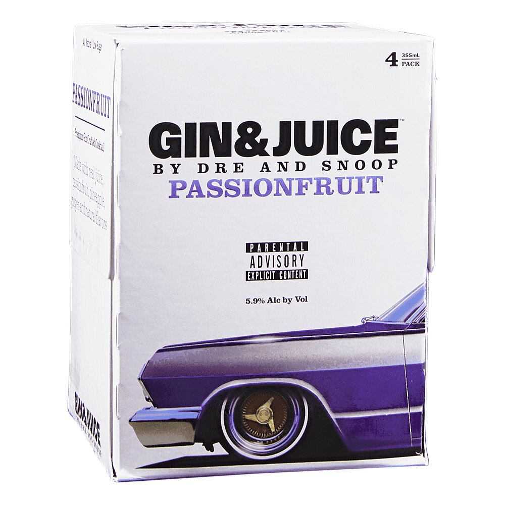 Gin and Juice Passionfruit RTD 4pk 12 oz Cans - Applejack