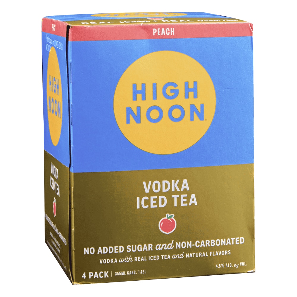 High Noon Vodka Peach Tea 4pk 12 oz Cans - Applejack