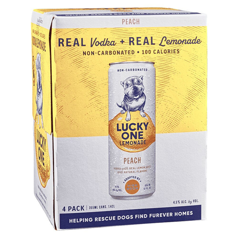Lucky One Peach Lemonade 4pk 12 oz Cans - Applejack