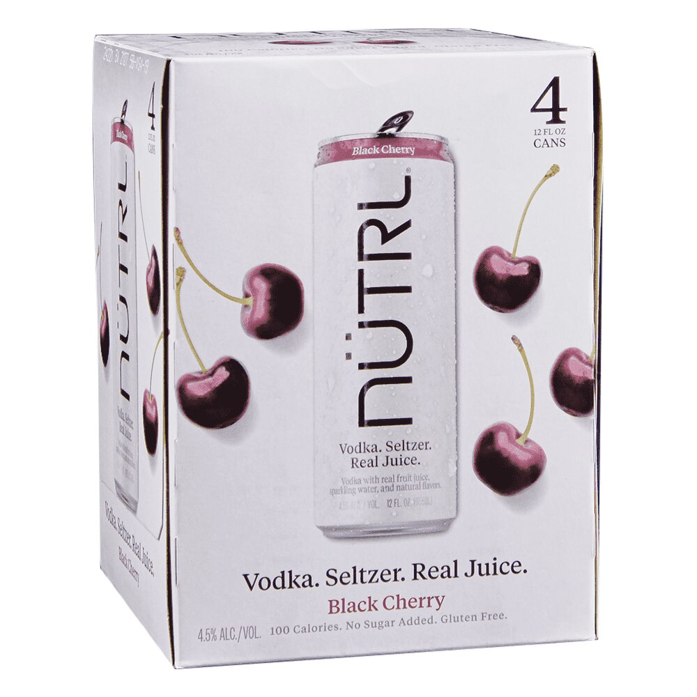 Nutrl Black Cherry 4pk 12 oz Cans - Applejack
