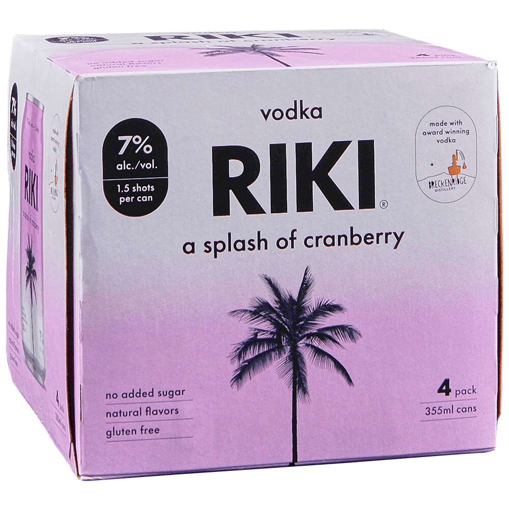 Riki Spirits Cranberry Vodka RTD 4pk 12oz Cans - Applejack