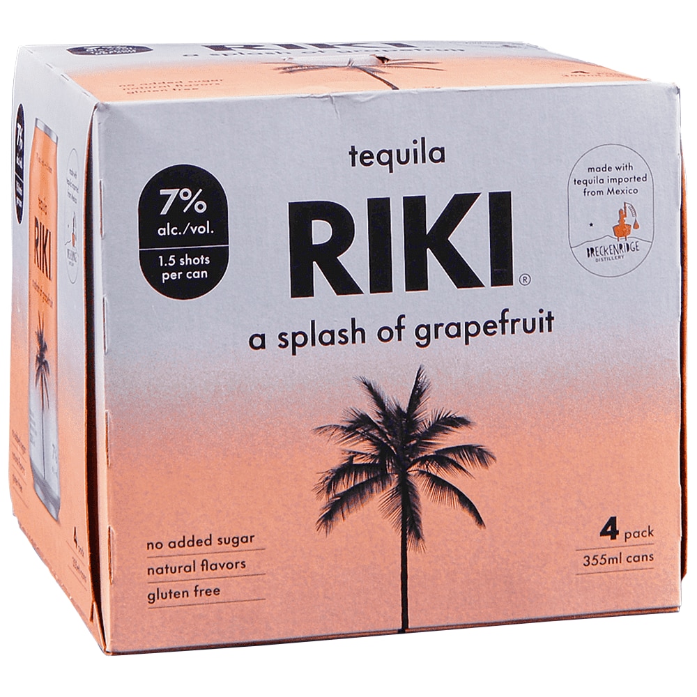 Riki Spirits Grapefruit Tequila Cocktail 4pk 12oz Cans - Applejack