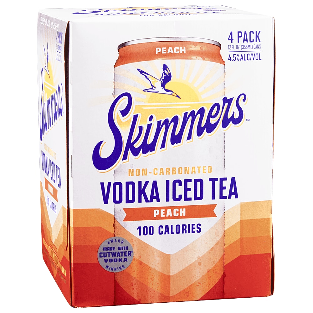 Skimmers Vodka Tea Peach 4pk 12 oz Cans - Applejack
