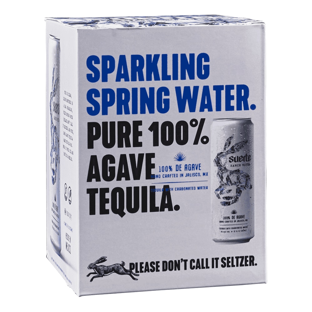 Suerte Ranch Water 4pk 12 oz Cans - Applejack