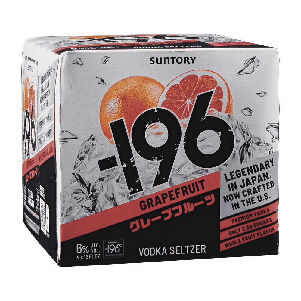 Suntory -196 Grapefruit Vodka Seltzer 4pk 12 oz Cans - Applejack
