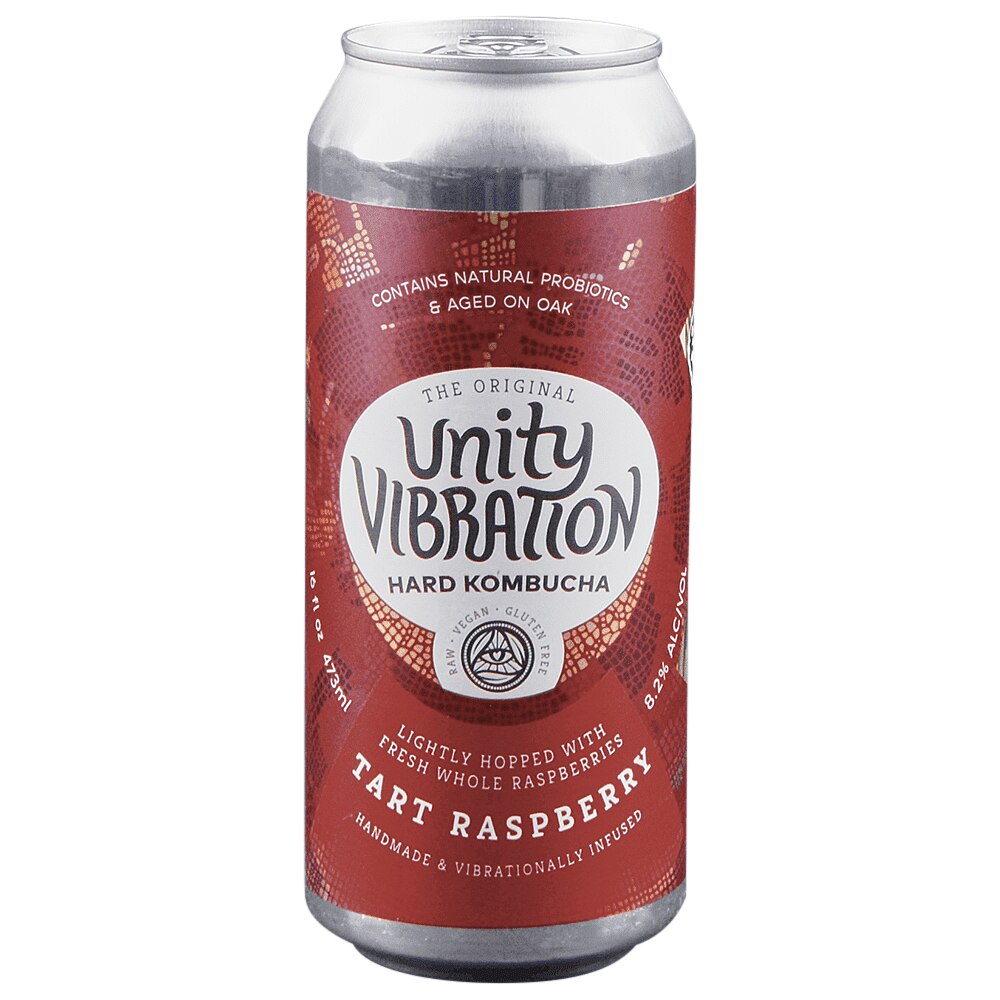 Unity Vibration Tart Raspberry Kombucha 4pk 12 oz Cans - Applejack