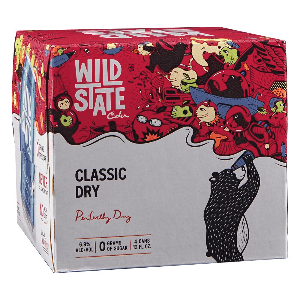 Wild State Classic Dry 4pk 12 oz Cans - Applejack